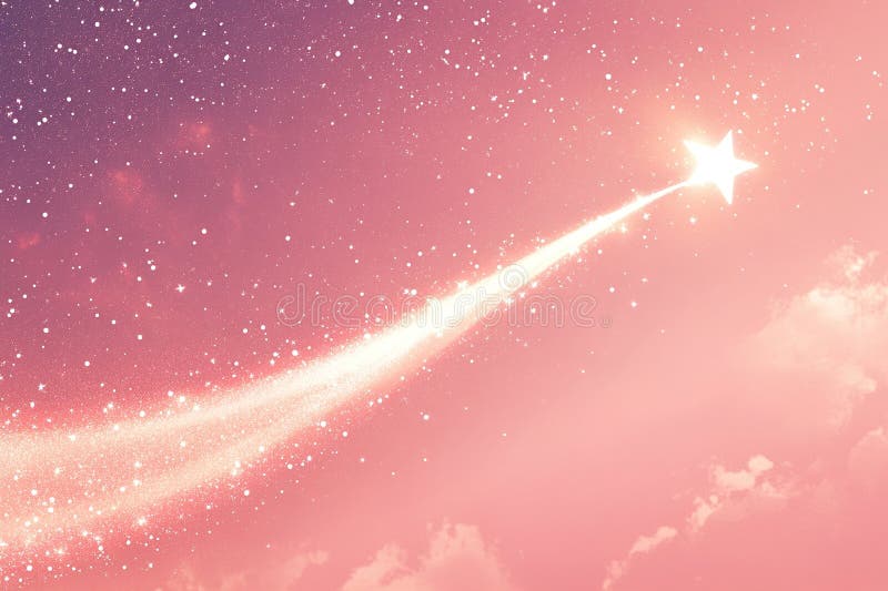 A Serene Backdrop Features a Single White Shooting Star Leaving a ...