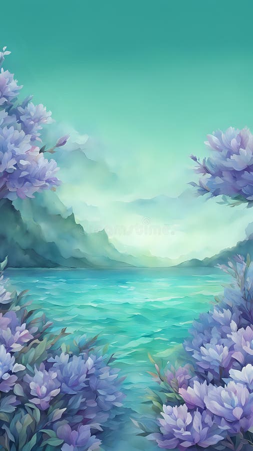 Serene Background Blending Lavender and Cool Turquoise Tones, Creating ...