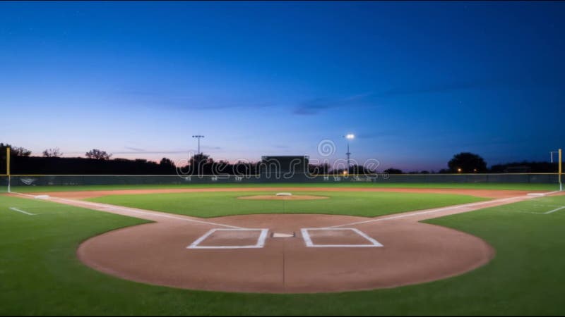 Serene Baseball Field Captured at Twilight Hour Stock Video - Video of ...