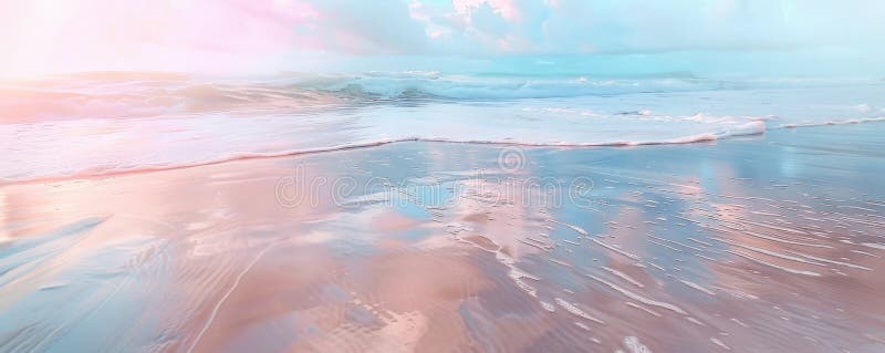 Serene Beach Background with Soft, Pastel Colors of the Sky, Gentle ...