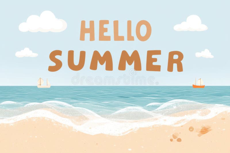 A Serene Beach Scene Featuring a Boat Floating in Clear Blue Water ...