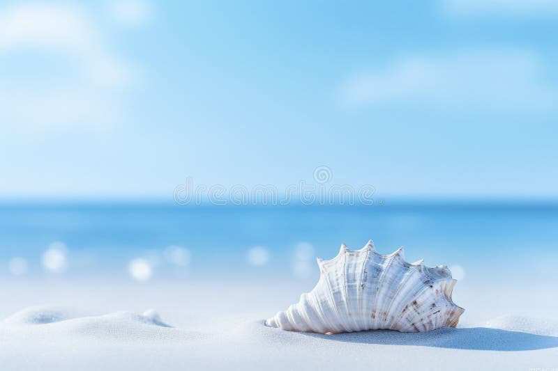 Serene Beach Scene with a Single Shell. the Harmony of Nature and Ocean ...