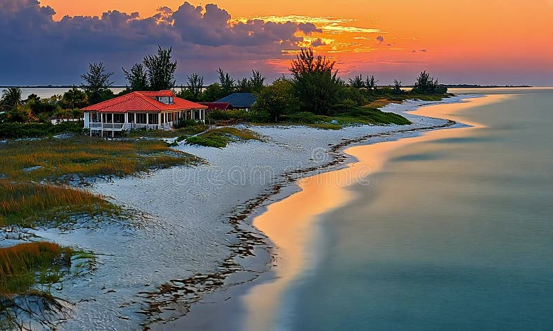 Serene Beachfront Sunset View Stock Video - Video of getaway, vacation ...