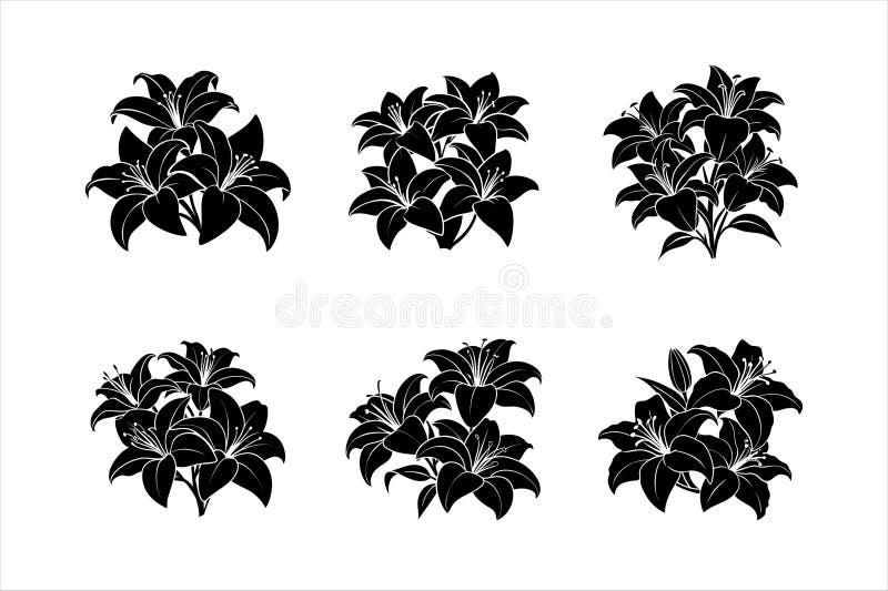 Serene Bloom Watercolor Garden Lilies in Vector Stock Vector ...