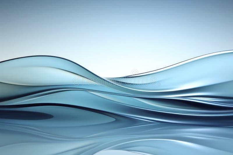 Serene Blue Abstract Curves Resembling Calm Ocean Waves Stock ...