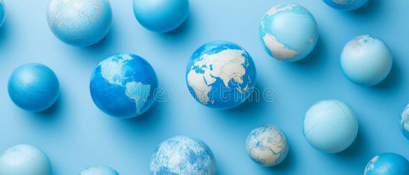 Serene Blue Globes a Collection of Spheres with Unique Textures and ...