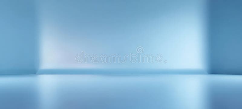 The Serene Blue Interior Space with Smooth Reflective Floor and Soft ...