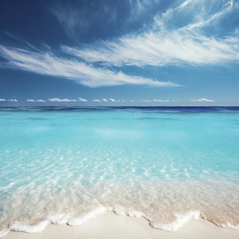 Serene Blue Seascape Background for Invitations and Posters. Stock ...