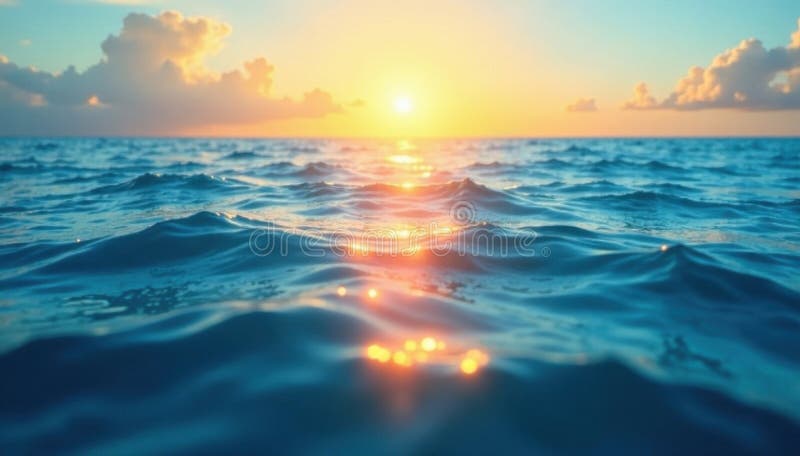 Serene Blue Water, Sun S Gleam Dancing on Surface, Light, Texture, Sea ...