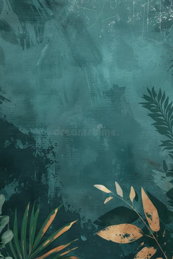 Serene Botanical Background with Elegant Pastel Leaves and Florals ...