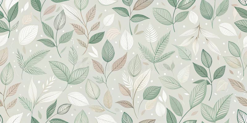 Serene Botanical Leaf Pattern an Elegant and Subtle Design for Peaceful ...