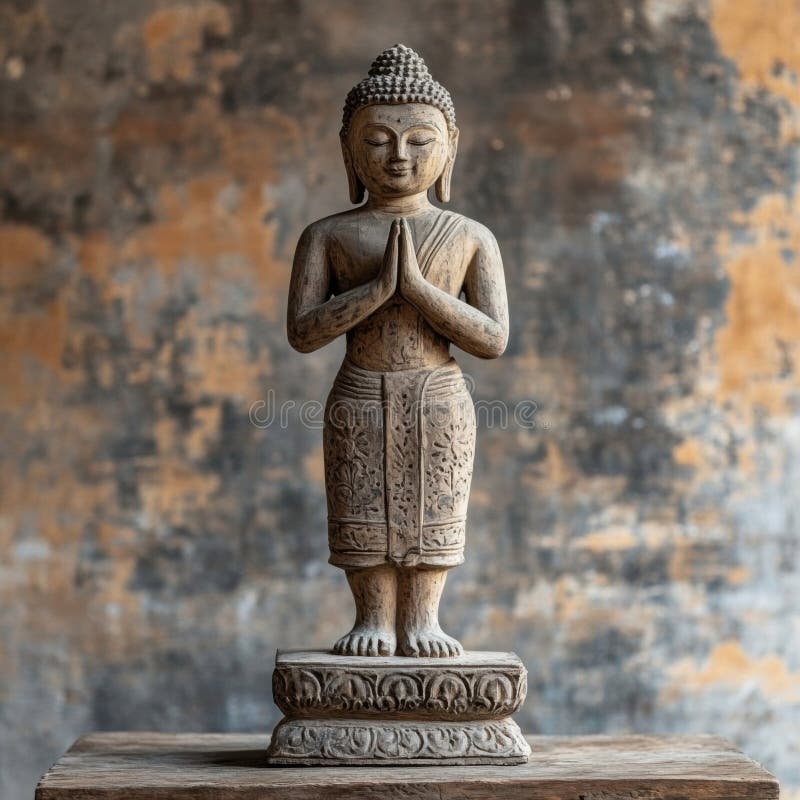 Serene Buddha Statue Rustic Background Stock Photos - Free & Royalty ...