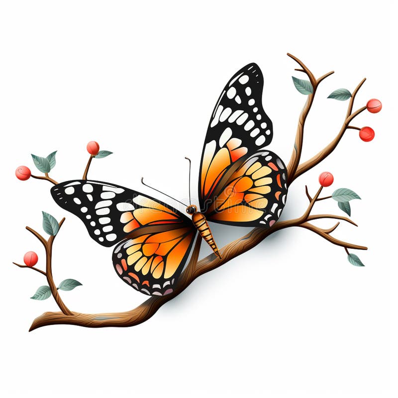 Serene Butterfly Collection Silent Flight Stock Illustration ...
