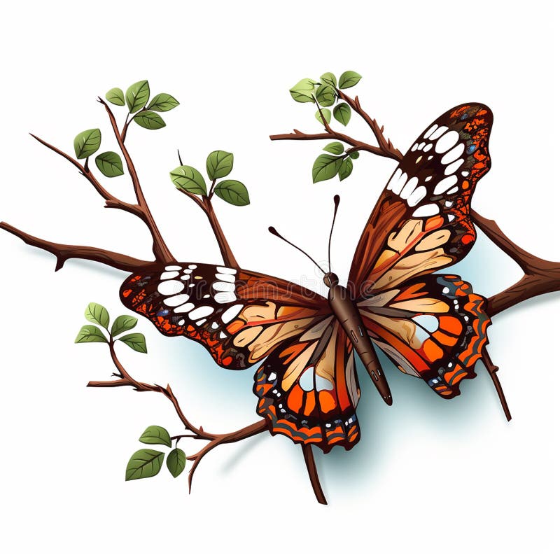 Serene Butterfly Collection Silent Flight Stock Illustration ...