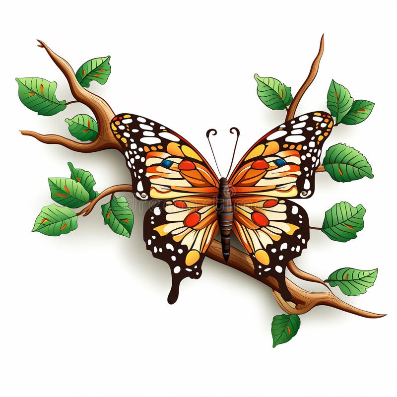 Serene Butterfly Collection Silent Flight Stock Illustration ...