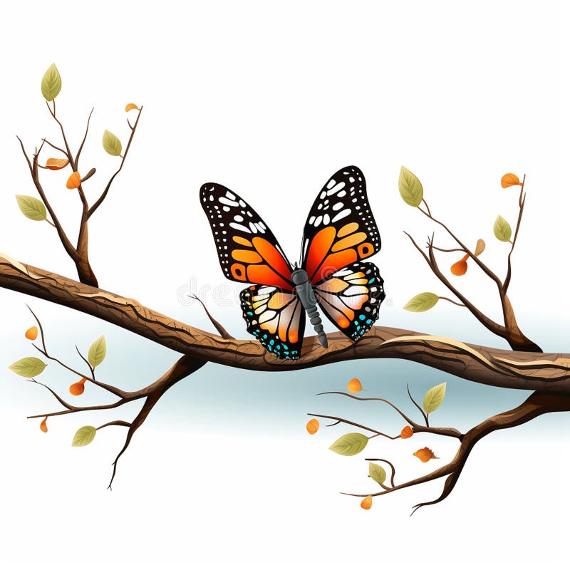 Serene Butterfly Collection Silent Flight Stock Illustration ...
