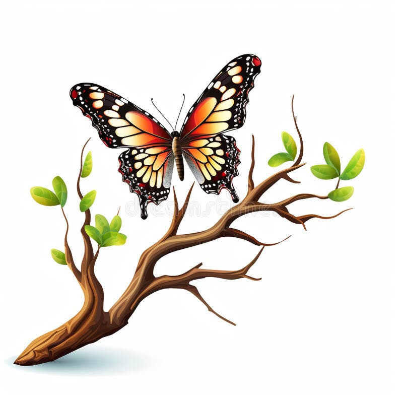 Serene Butterfly Collection Silent Flight Stock Illustration ...