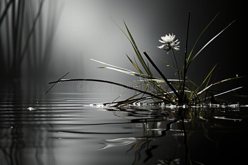 Serene BW Reflections Abstract Art - Abstract Background Composition ...