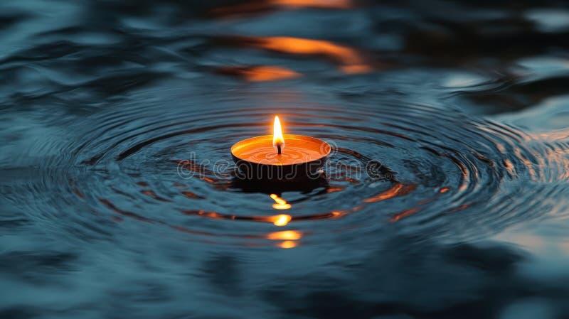 Serene Candle Floating Water Puddle Stock Photos - Free & Royalty-Free ...