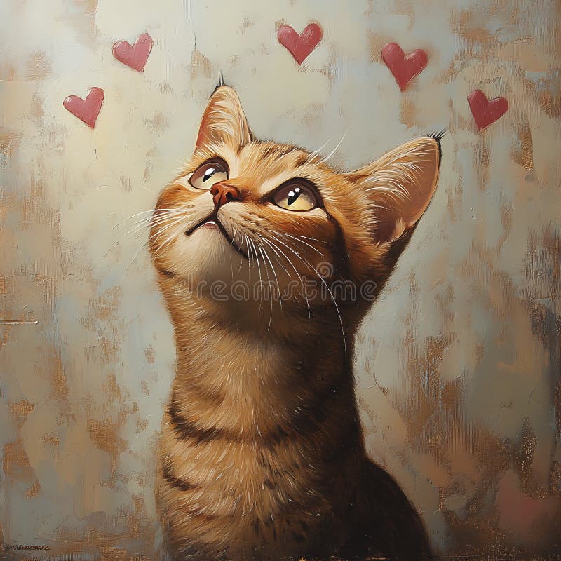 Serene Cat Looking Longingly with Love Stock Photo - Image of innocent ...