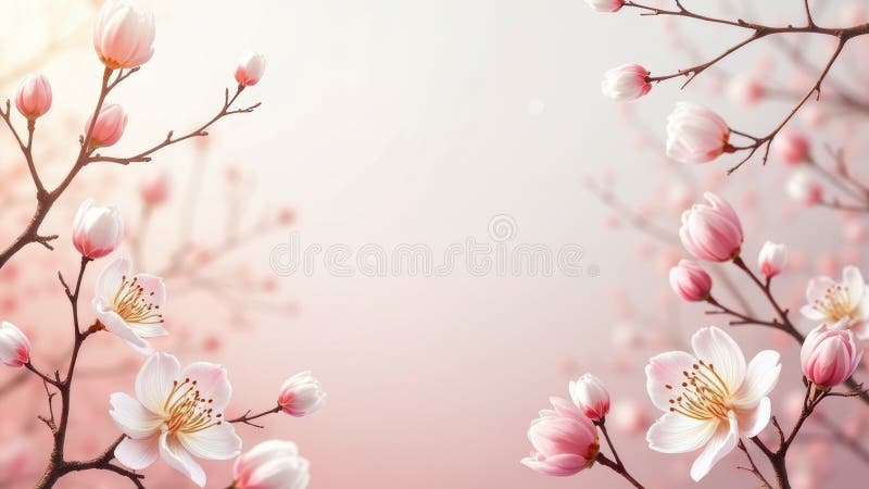 Serene Cherry Blossom Pathway with Wooden Bench Under Blooming Sakura ...