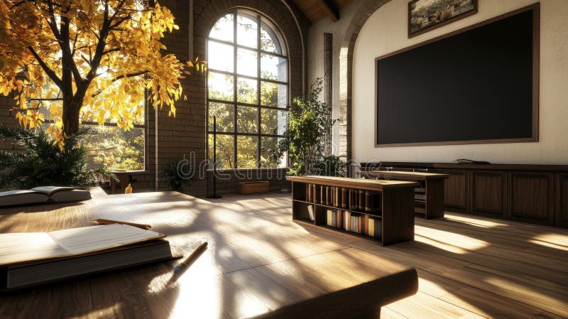 Serene Classroom Learning Space Modern Architectural Design Inviting ...