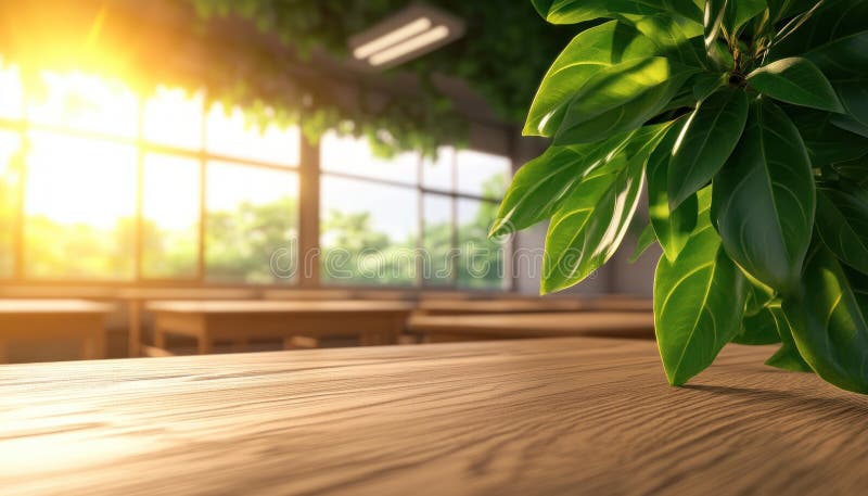 A Serene Classroom Scene Glowing with Learning Visuals Developmental ...