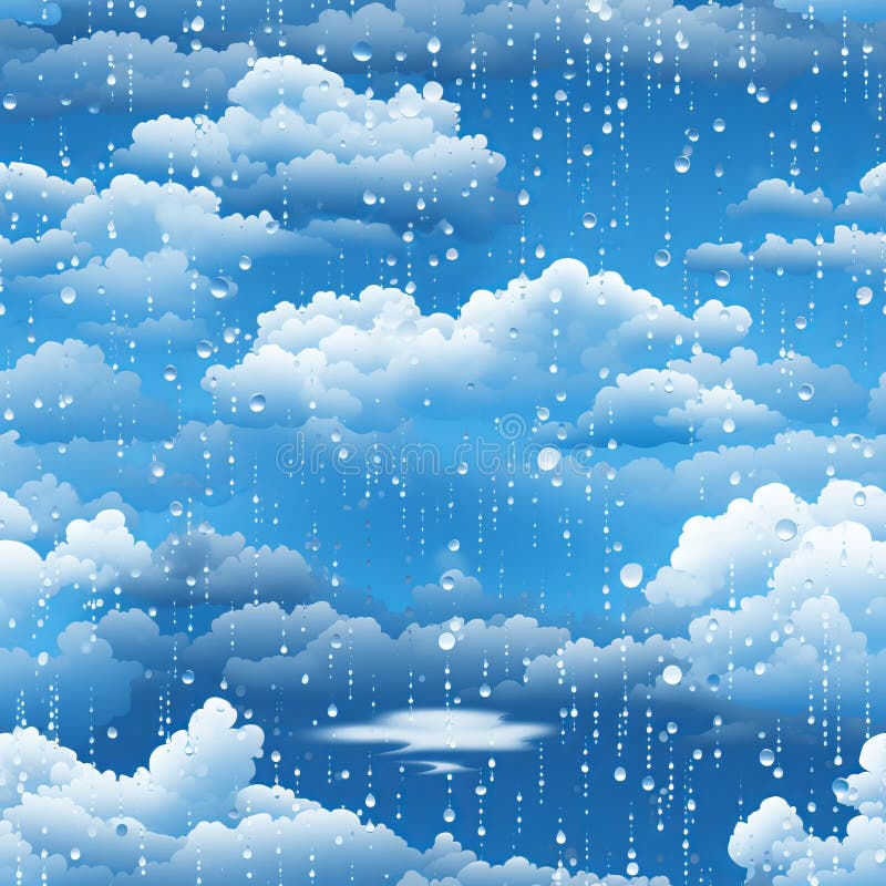 Serene Clouds and Rain Pattern Painting for Backgrounds and Creative ...