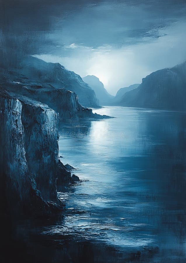 Serene Coastal Cliffs: an Abstract Perspective Stock Illustration ...