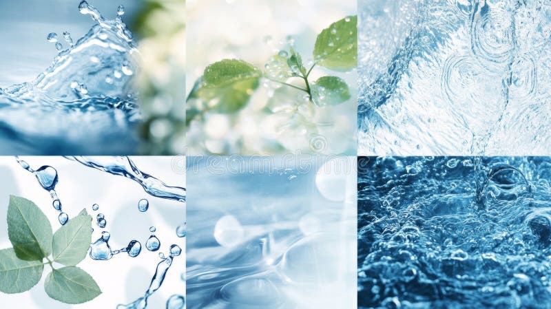 A Serene Collage of Water Elements Showcasing Nature S Beauty and ...
