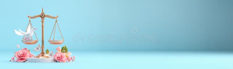 A Serene Composition of a Balanced Scale, Symbolizing Justice and Peace ...