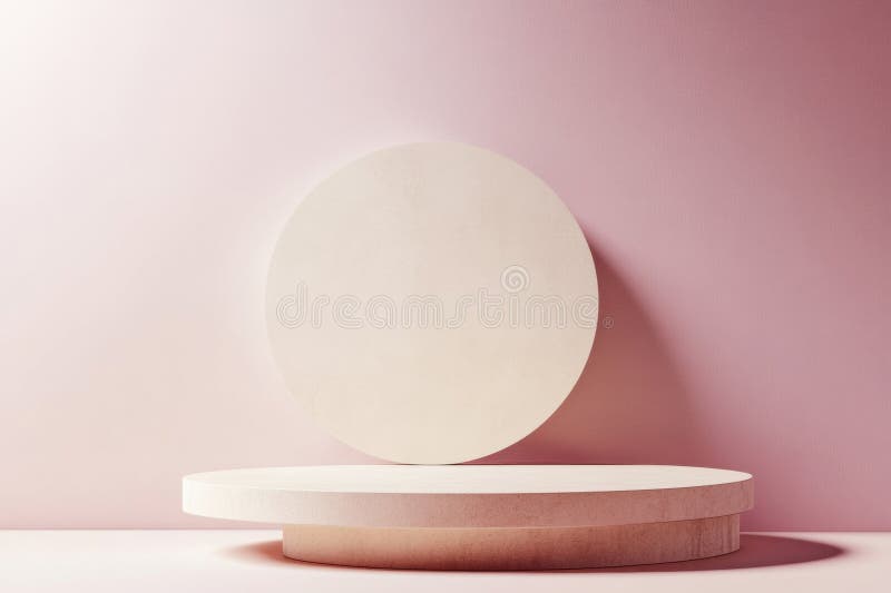 A Serene Composition Featuring a Floating Circle and a Curved Platform ...