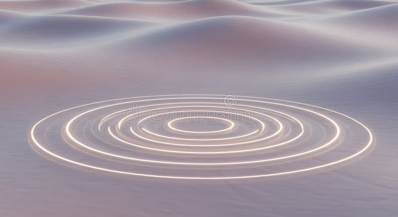 Serene Concentric Circles on Undulating Surface: a Minimalist Digital ...