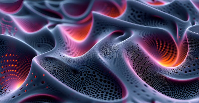 3D Abstraction Perforated Waves in Delicate Colors Stock Illustration ...
