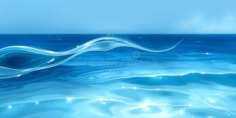 A Serene Depiction of a Blue Ocean Surface with Gentle Waves and Subtle ...