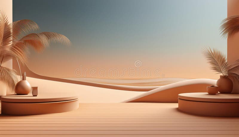 Serene Desert-inspired Modern Interior with Sand Dunes and Minimalist ...