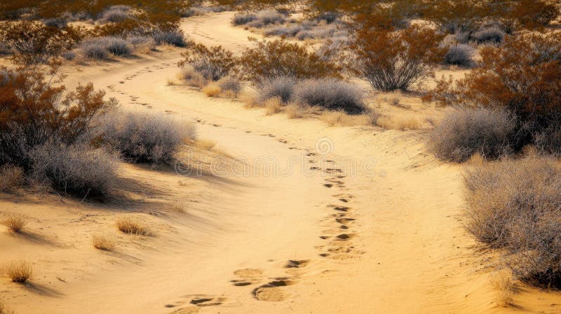 Footprints Golden Sands Desert Path Adventure Stock Photos - Free & Royalty-Free Stock Photos ...