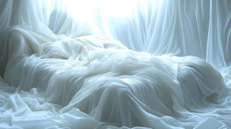 Serene Draped Fabric, Soft Light Stock Illustration - Illustration of ...