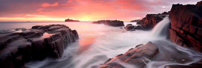Serene and Dreamy Effect of Ocean Waves Using a Long Exposure, Giving ...