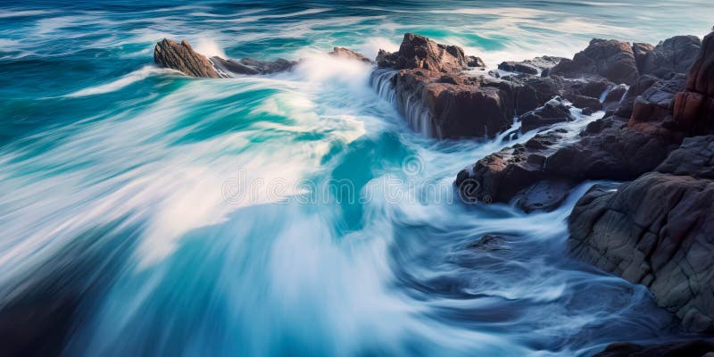 Serene and Dreamy Effect of Ocean Waves Using a Long Exposure, Giving ...