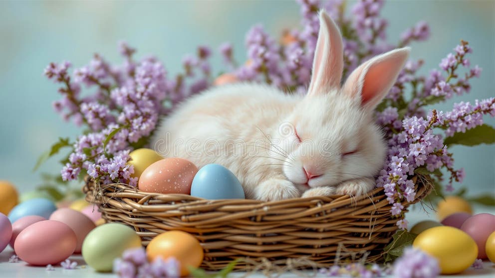 Sleeping Pastel Rabbit Stock Illustrations – 533 Sleeping Pastel Rabbit ...