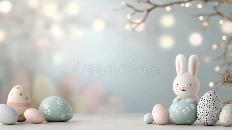 Easter Background Design for Creative Projects Featuring a Soft Rabbit ...