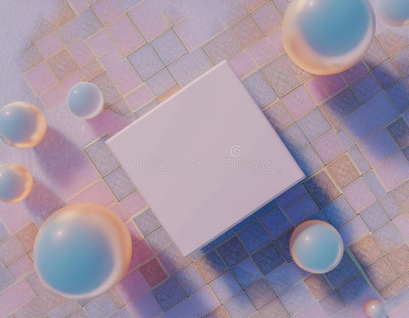 Serene Elegance Cosmetic Product Display with Empty Cube Box and ...