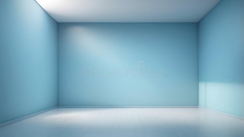 Serene Empty Blue Room Studio Background Stock Illustration ...