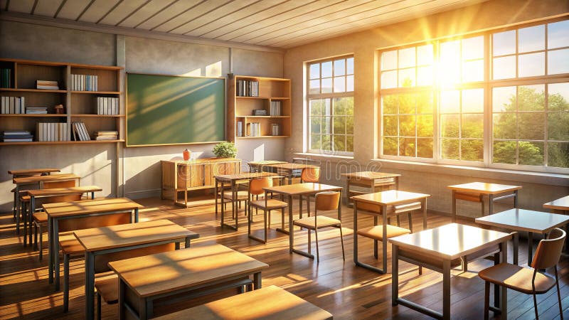 Serene Empty Classroom Awaits Students a Peaceful Study Space with ...