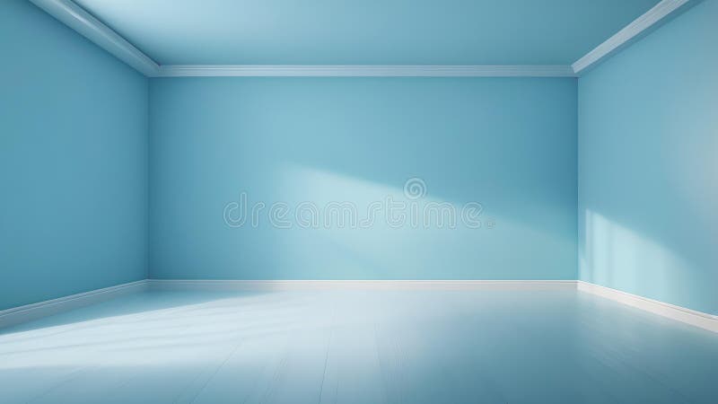 Serene Empty Light Blue Room Interior Design Stock Illustration ...