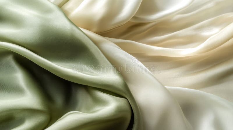 Serene Fabric Textures in Muted Hues of Sage Green and Olive Stock ...