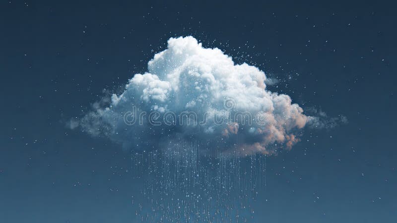Serene Floating Cloud with Raindrops Stock Photo - Image of soft, calm ...