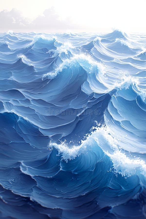 Serene Flow: Minimalist Water Waves Stock Illustration - Illustration ...