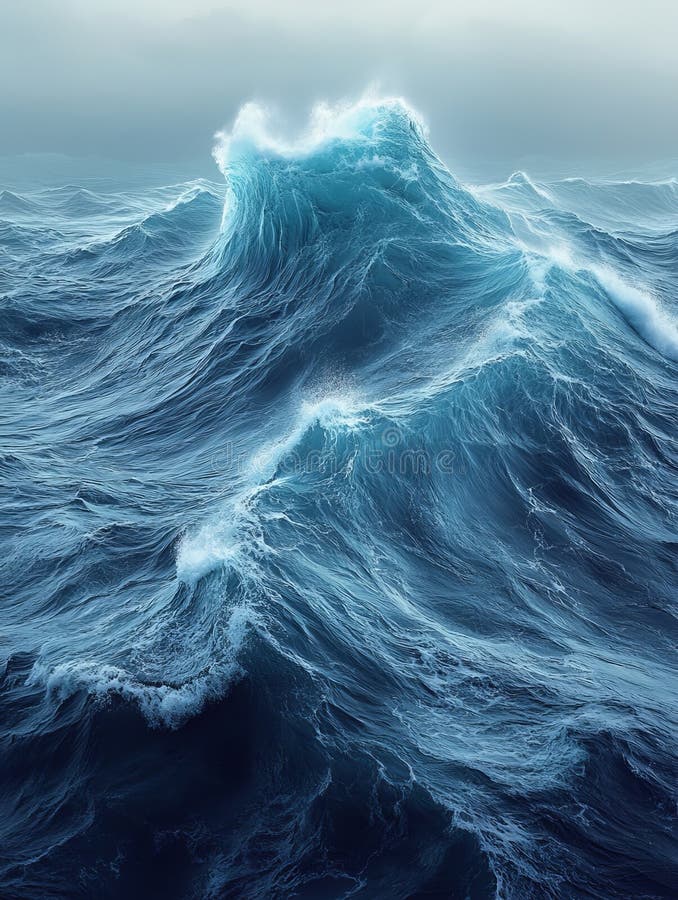 Serene Flow: Minimalist Water Waves Stock Illustration - Illustration ...